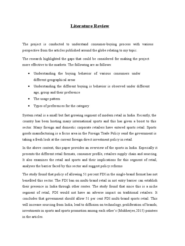 Literature Review - CAPSTONE | PDF | Sportswear (Activewear) | Clothing