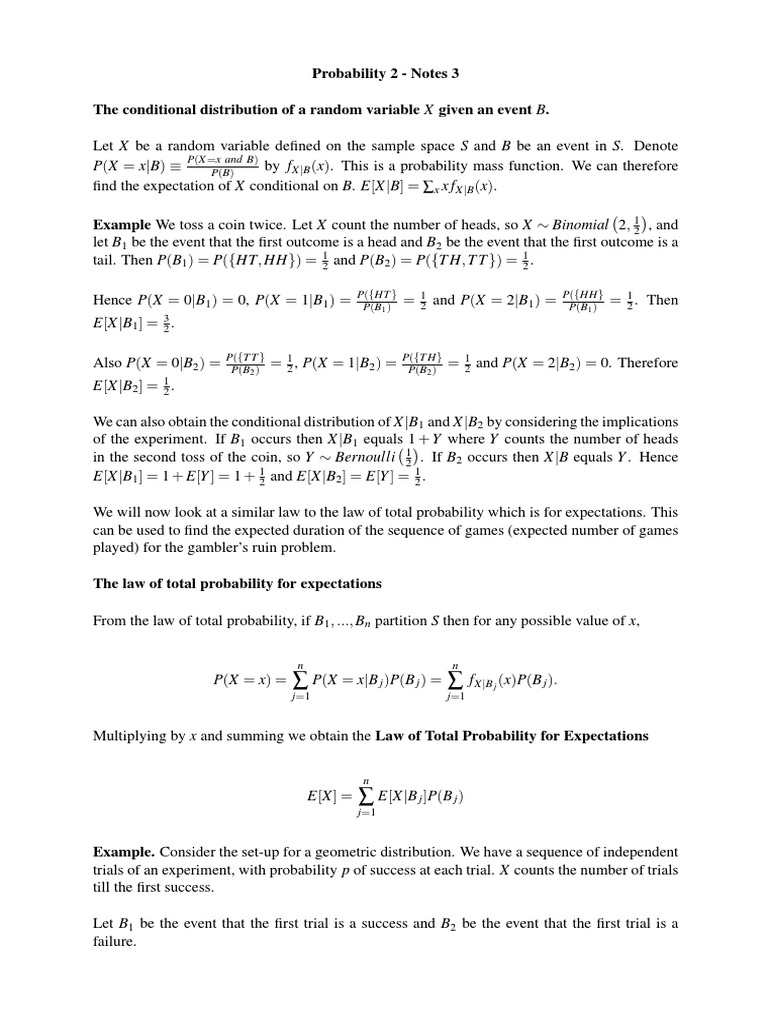 Notes 3 | PDF | Expected Value | Probability Distribution