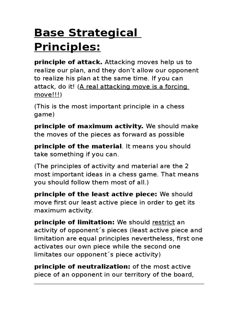 Base Strategical Principles 1 | PDF | Chess Theory | Game Theory
