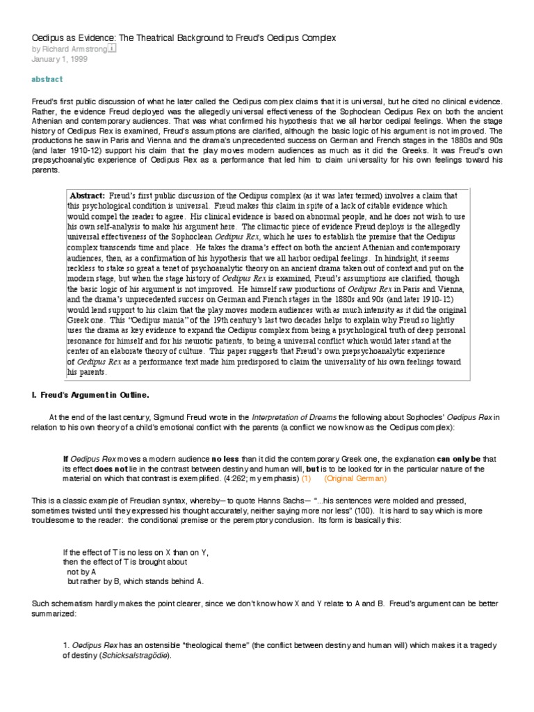 Freud's Oedipus Complex Origins | PDF | Oedipus Complex | Sigmund Freud