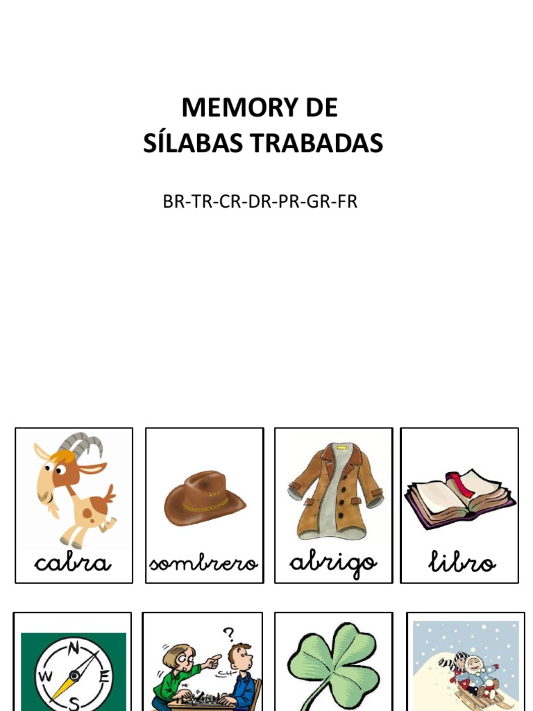 Memory de Sílabas Trabadas: BR-TR-CR-DR-PR-GR-FR | PDF