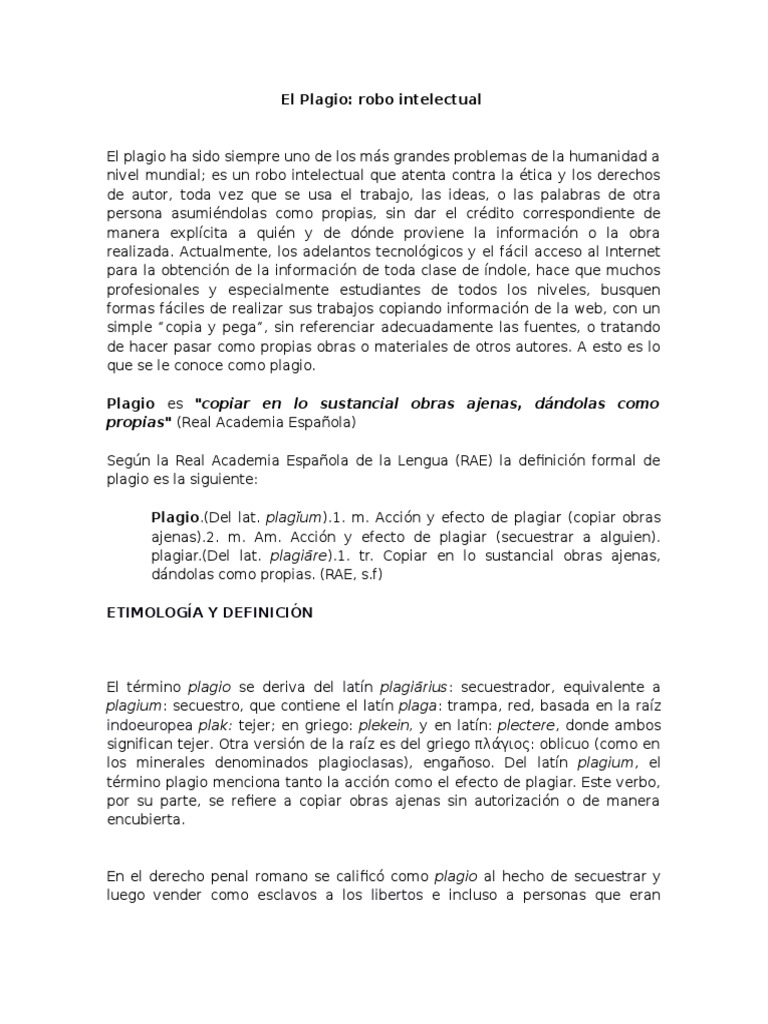 El Plagio-Robo Intelectual | PDF | Plagio | Instituciones sociales