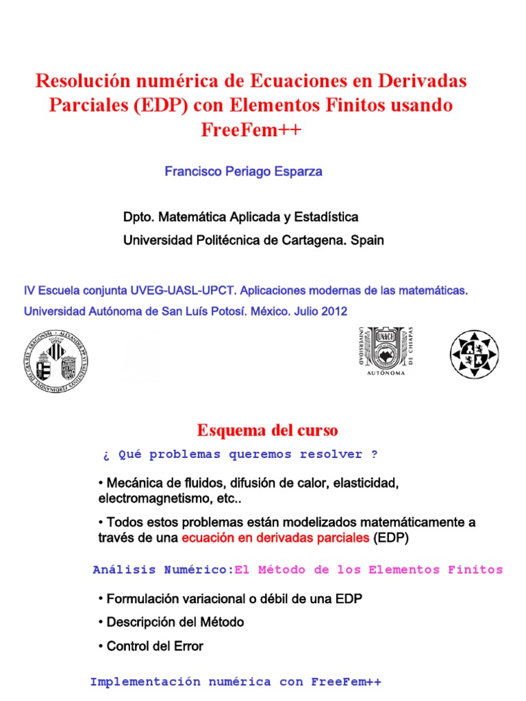 Curso Freefem | PDF | Método de elementos finitos | Ecuaciones