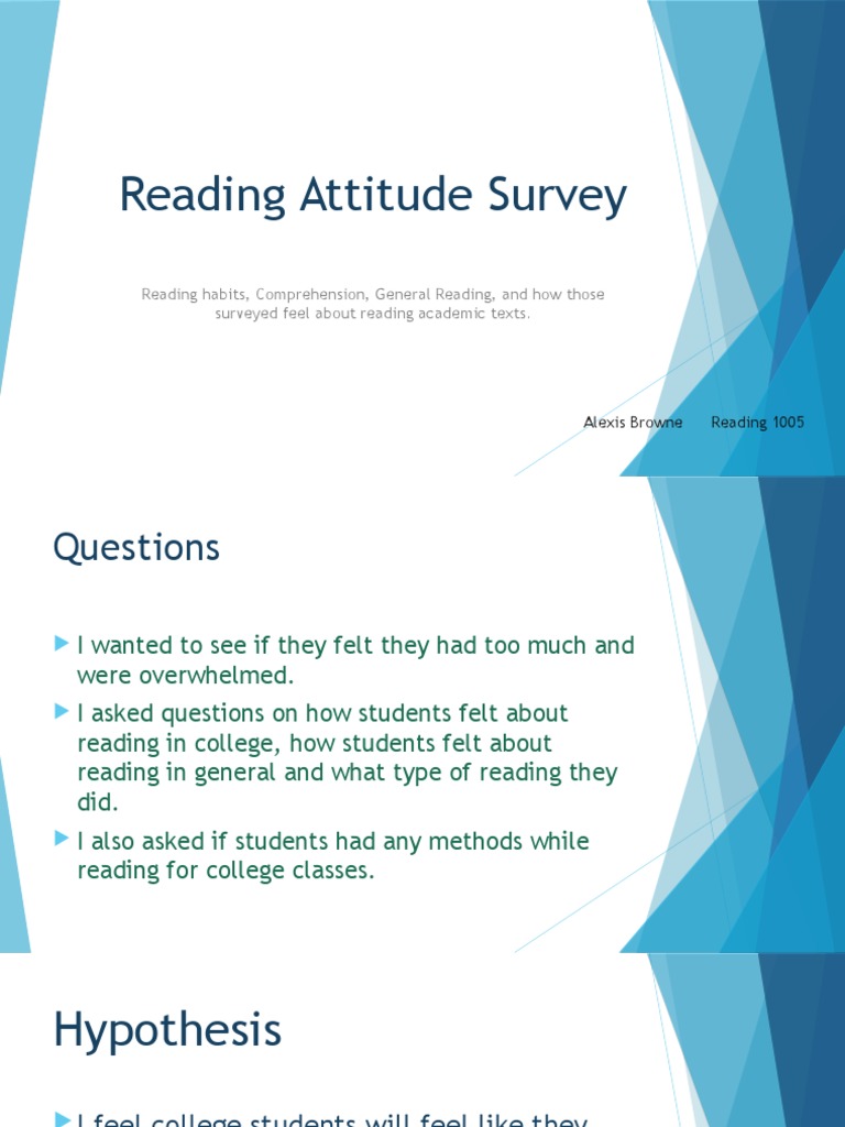 Reading Attitude Survey | PDF | Reading (Process) | Survey Methodology