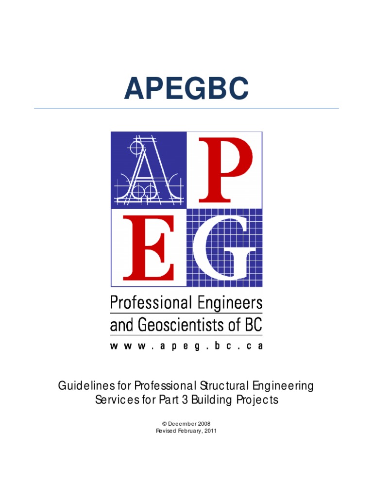 APEGBC Guidelines Professional Structural Engineering Services For Part 3 Building Projects ...