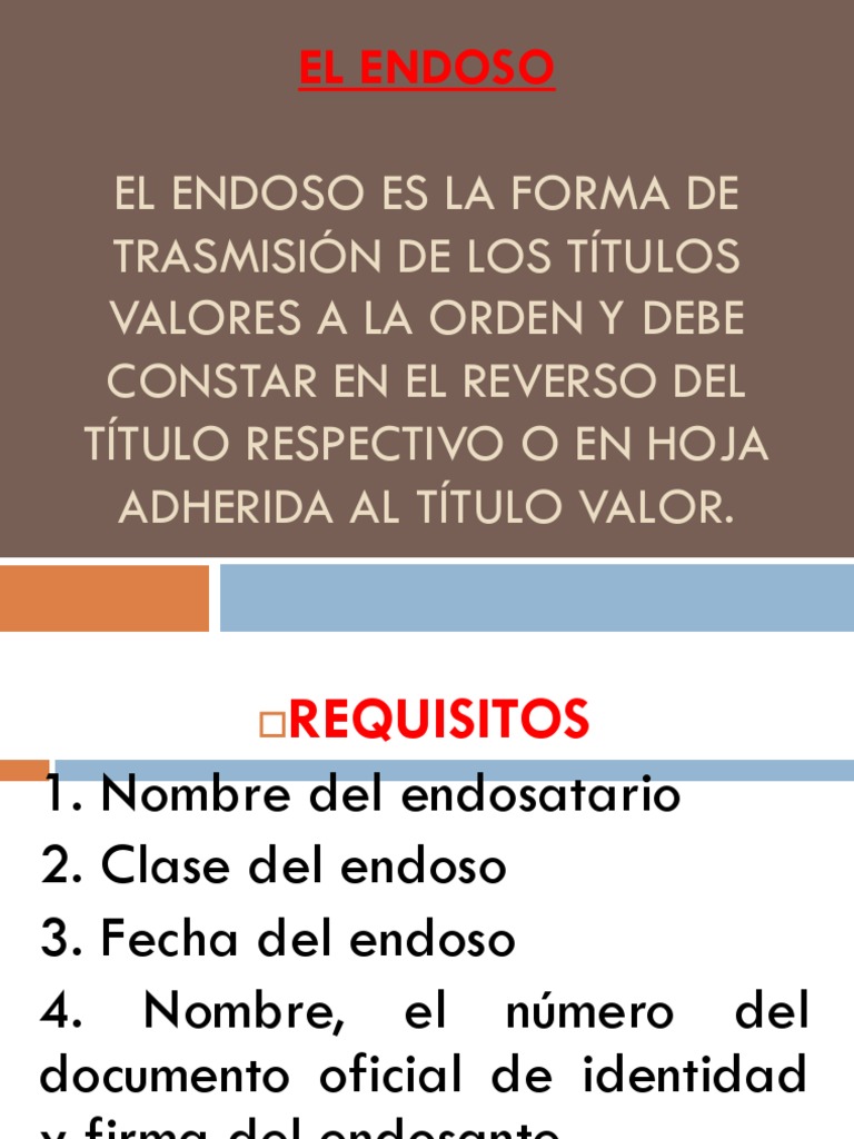 EL ENDOSO | Ley de fideicomiso | Pagaré