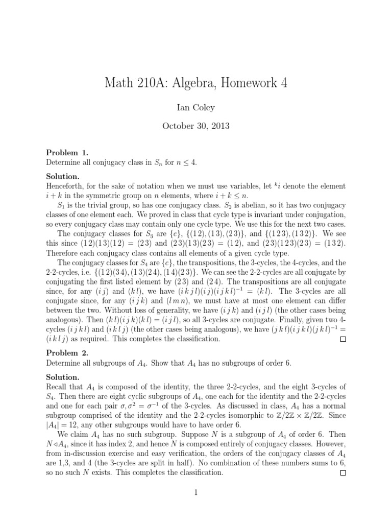 HW 4 | PDF | Group Theory | Abstract Algebra