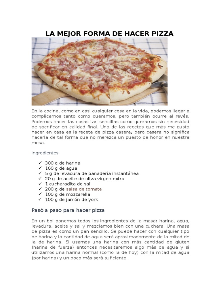 La Mejor Forma de Hacer Pizza | PDF | Pizza | De masa fermentada