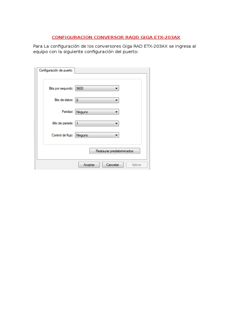 Configuracion Conversor Giga Etx-203ax | PDF | Estándares de red ...