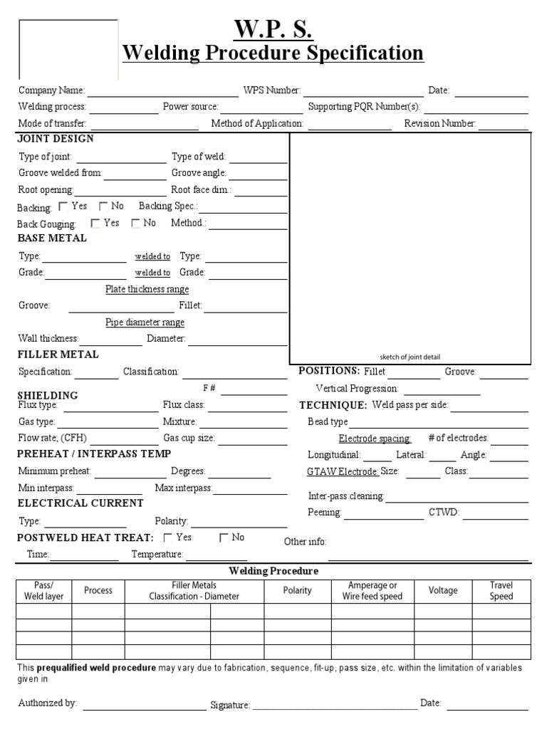 Blank Welding Procedure Spec. | PDF
