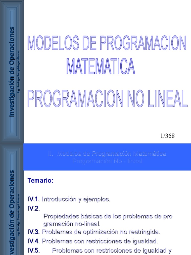 Modelos de Programacion No Lineal 1. | PDF | La investigación de ...