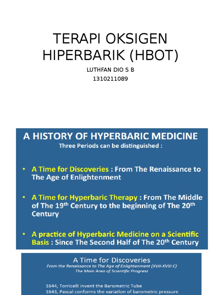 Terapi Oksigen Hiperbarik (Hbot) | PDF