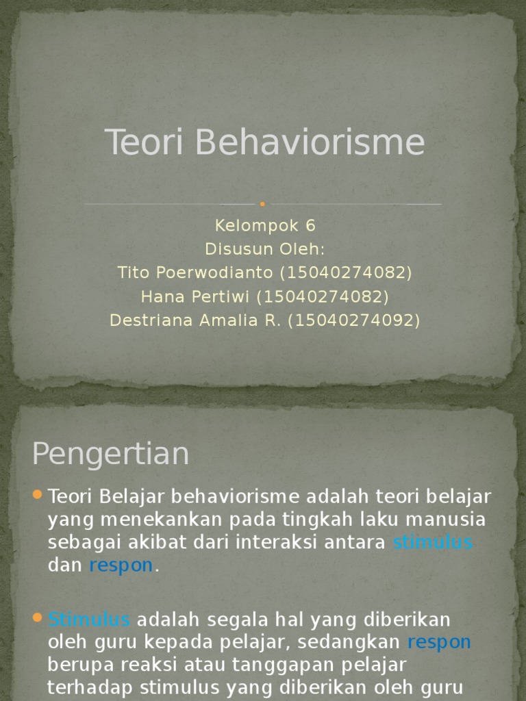 Teori Behaviorisme | PDF