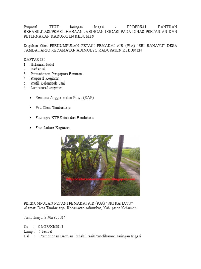 Proposal Irigasi Baru | PDF
