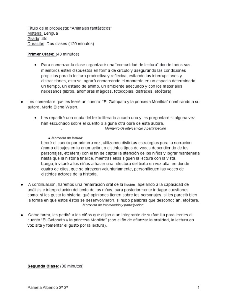 Planificación Literatura | PDF | Lectura (proceso) | Cuentos