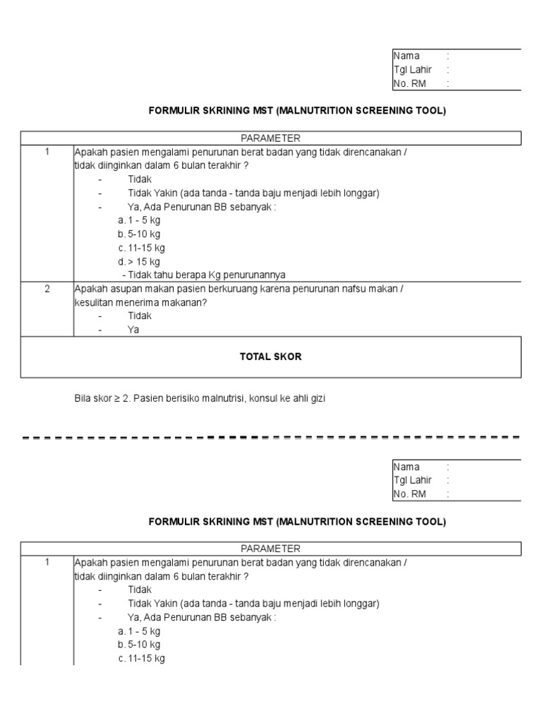 Skrining Gizi MST | PDF