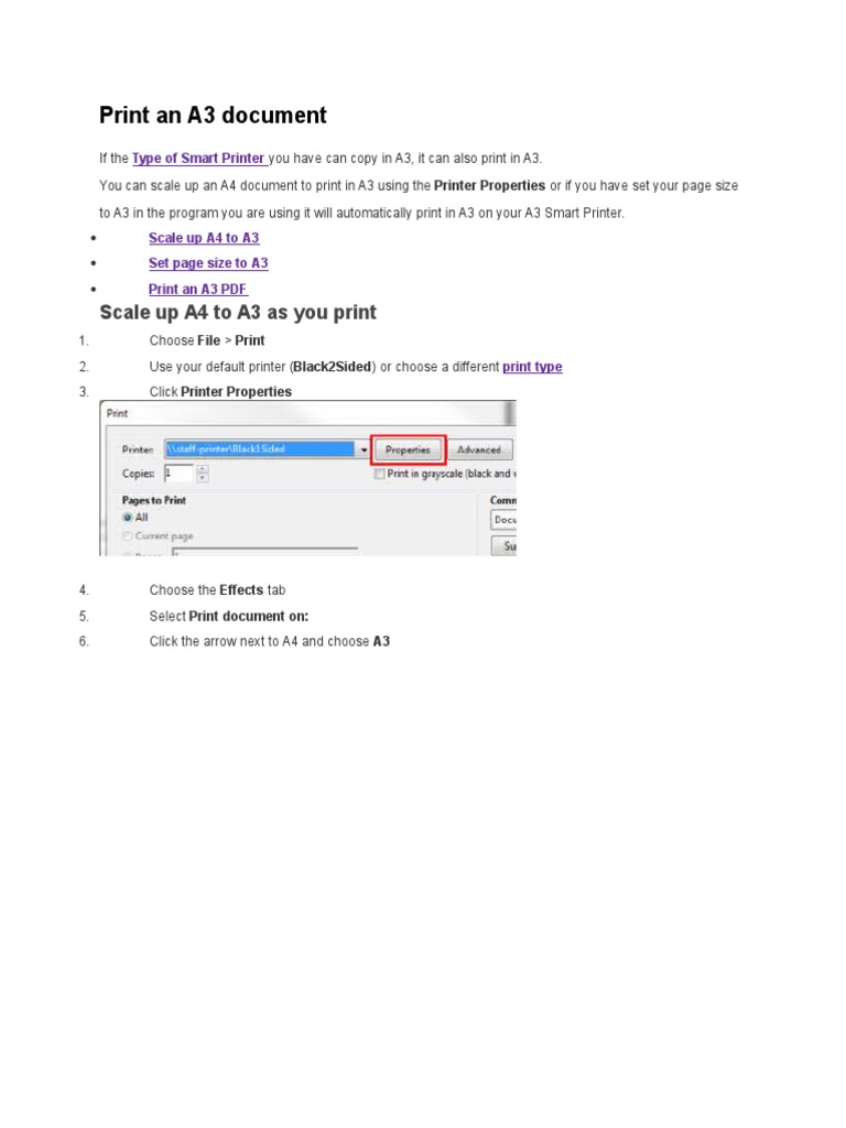 Print A4 Documents as A3 | PDF