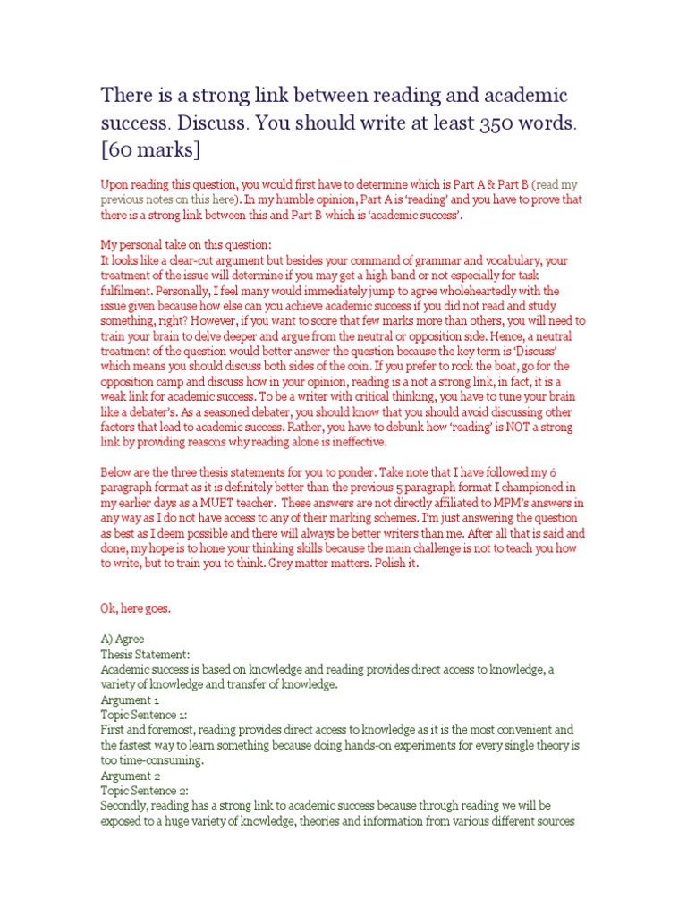 There Is A Strong Link Between Reading and Academic Success | PDF ...