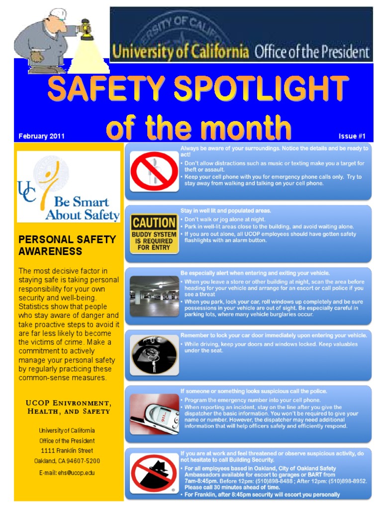 Personal Safety Awareness: February 2011 Issue #1 | PDF