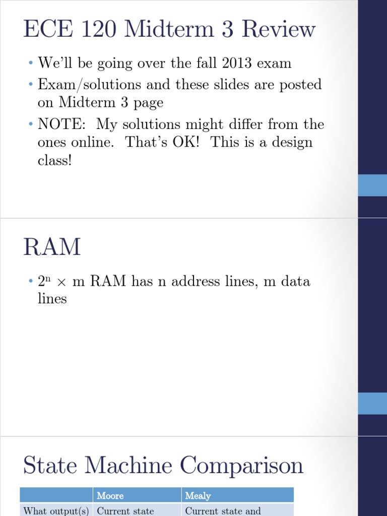 ECE 120 Midterm 3 Review | PDF