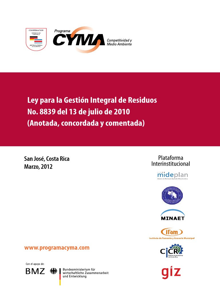 Ley GIR 8839 Comentada Final | PDF | Gestión de residuos | Residuos