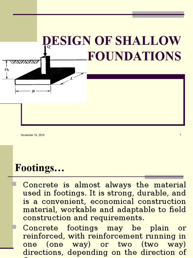 Design of Shallow Foundation | PDF | Column | Beam (Structure)
