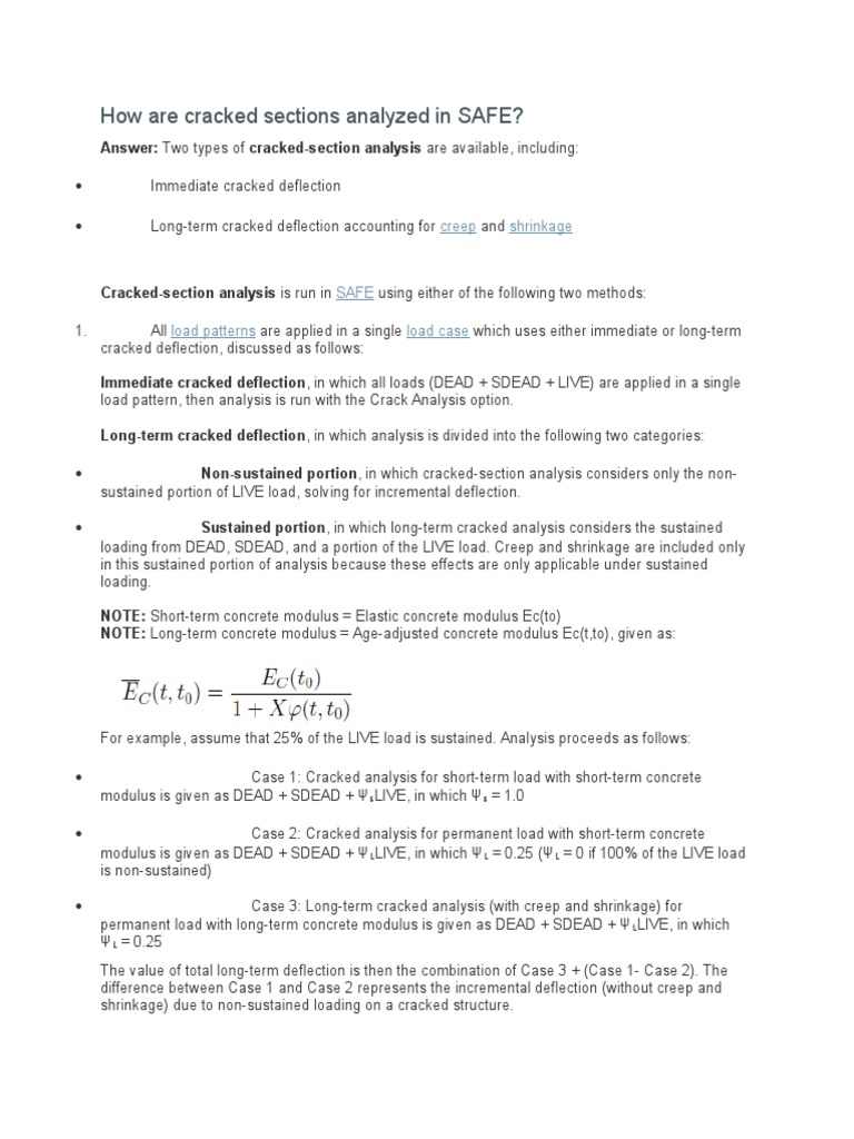 Cracked Section Analysis in SAFE | PDF | Young's Modulus | Structural Load