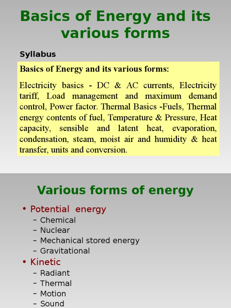 Basics of Energy and Its Forms | PDF | Heat | Temperature