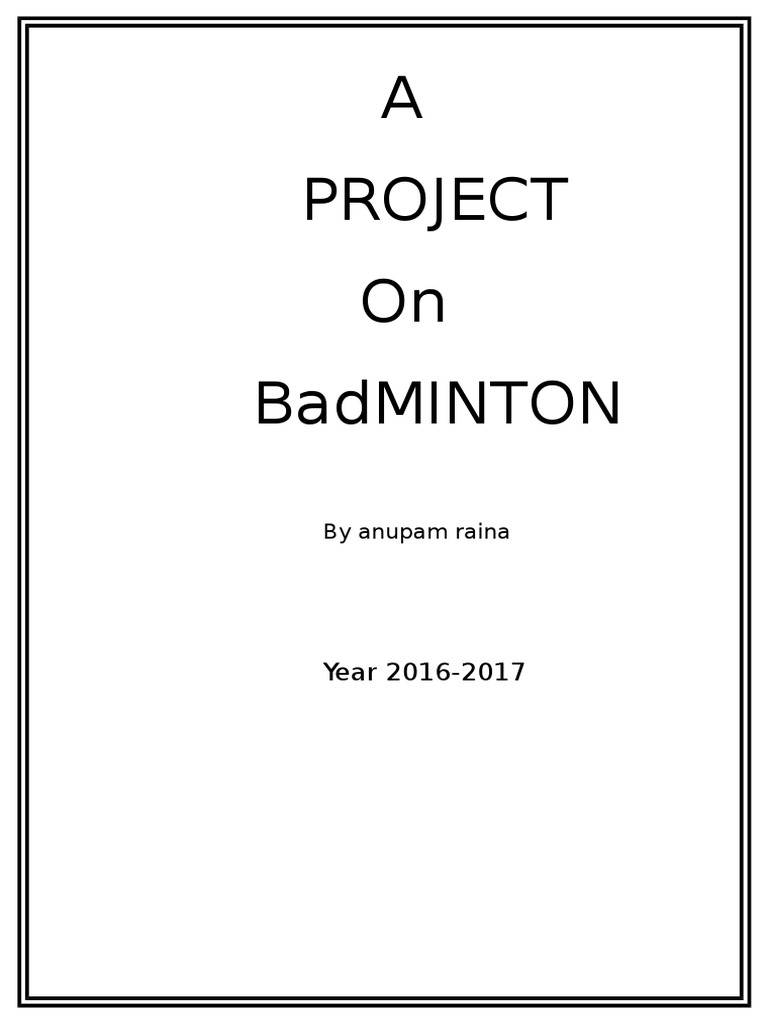 Badminton Project Overview and History | PDF | Summer Olympic Games ...
