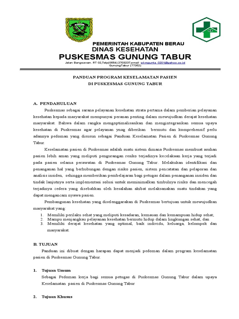 Panduan Program Keselamatan Pasien Di Puskesmas | PDF | Pengembangan Diri | Sains & Matematika