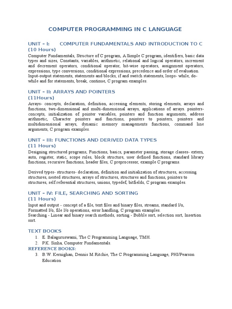 C Programming Fundamentals Guide | PDF | Computers