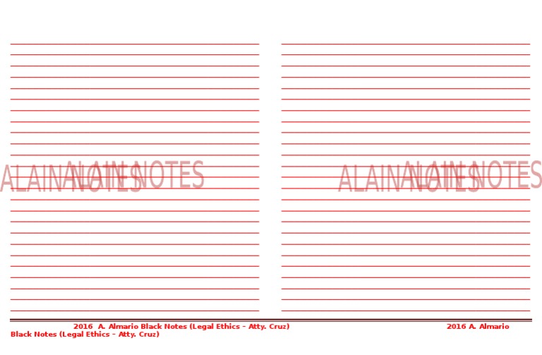 2016 A. Almario Black Notes (Legal Ethics - Atty. Cruz) 2016 A. Almario ...