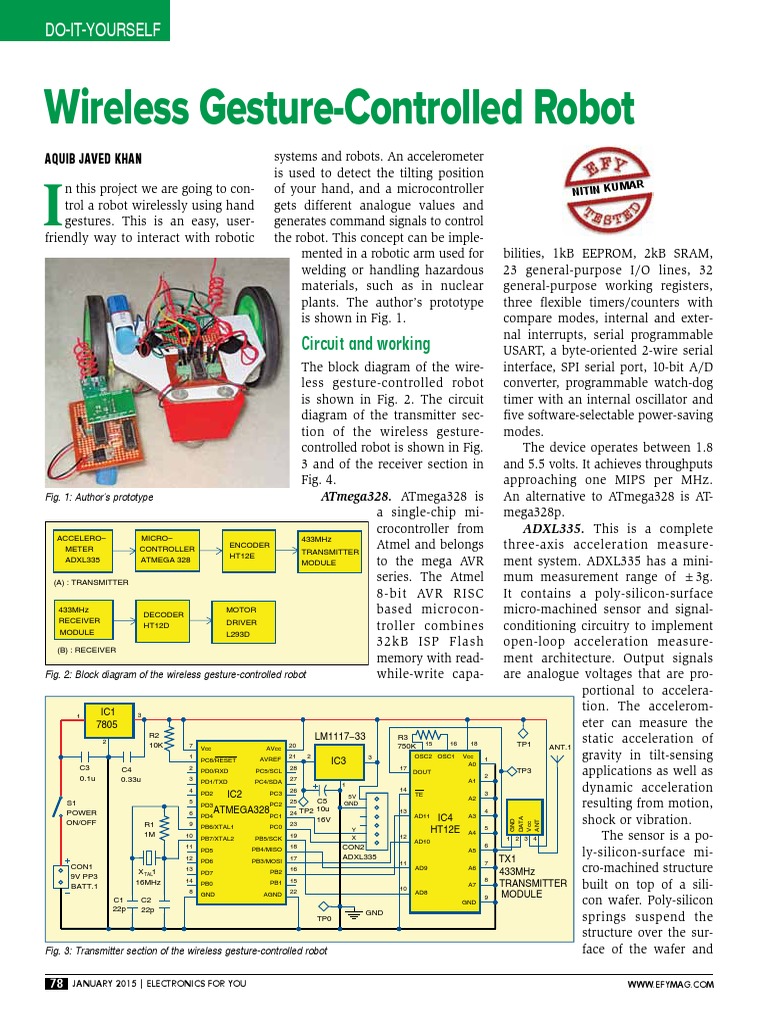 Hand Gesture Control Robot PDF | PDF | Arduino | Printed Circuit Board