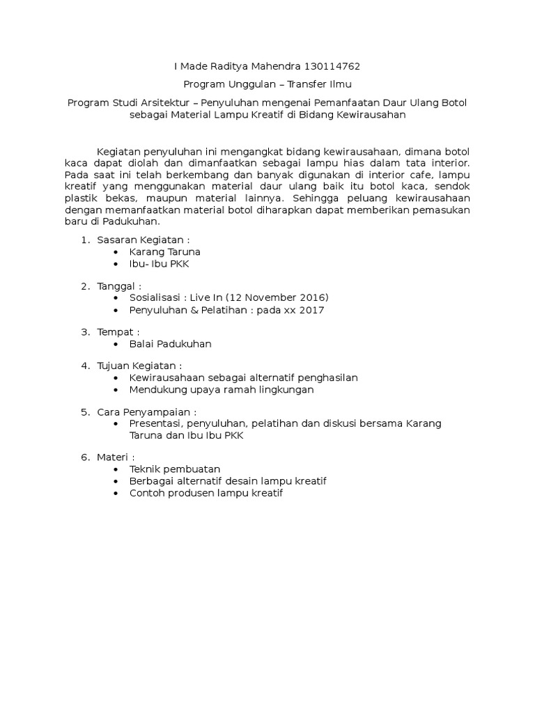 Proker KKN Arsitektur | PDF