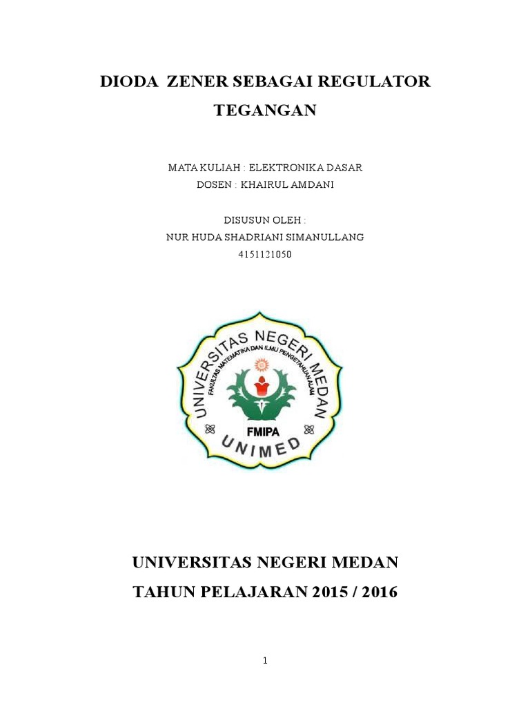 Makalah Dioda Zener Sebagai Regulator Tegangan | PDF