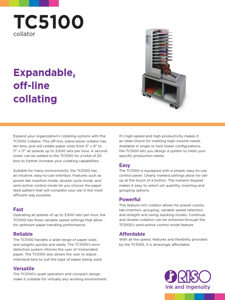 Riso Collator TC5100 | PDF | Computing And Information Technology