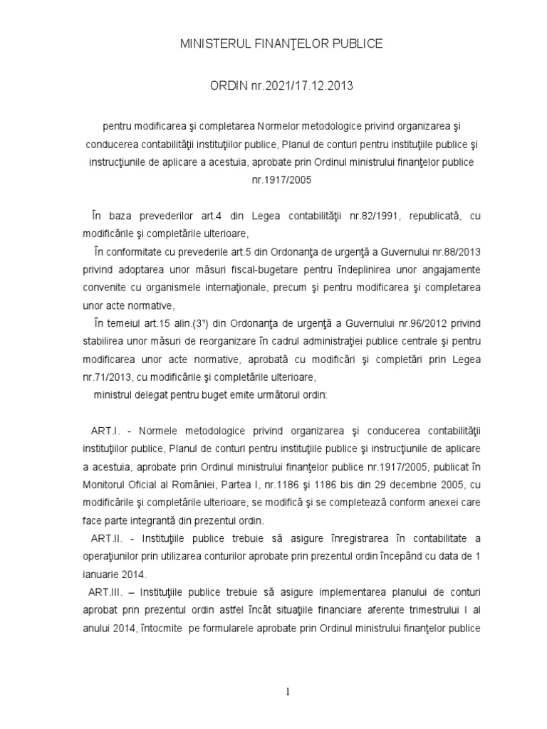 Ordin 2021 2013 PDF | PDF