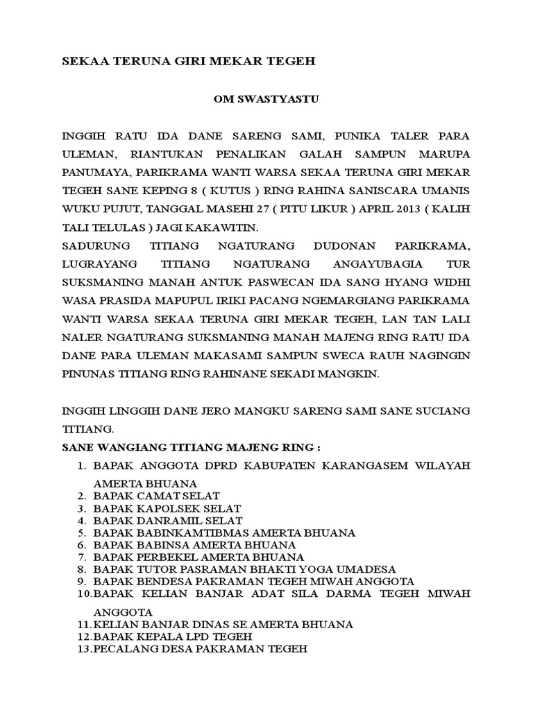 Ugrawakia Ulang Tahun Sekolah Bali | PDF | Olahraga & Rekreasi