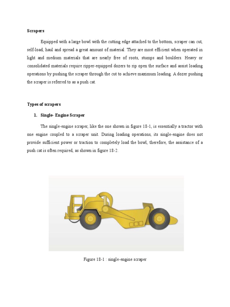Scrapers Specification | PDF | Tractor | Blade