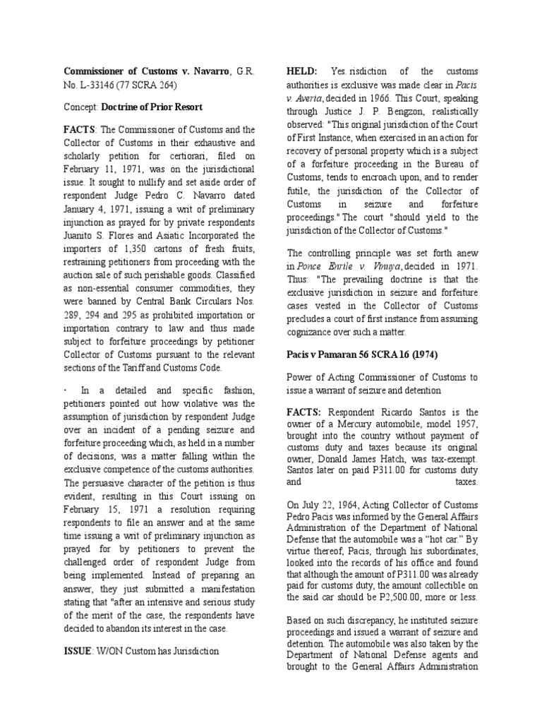 Commissioner of Customs V | PDF | Partnership | Asset Forfeiture