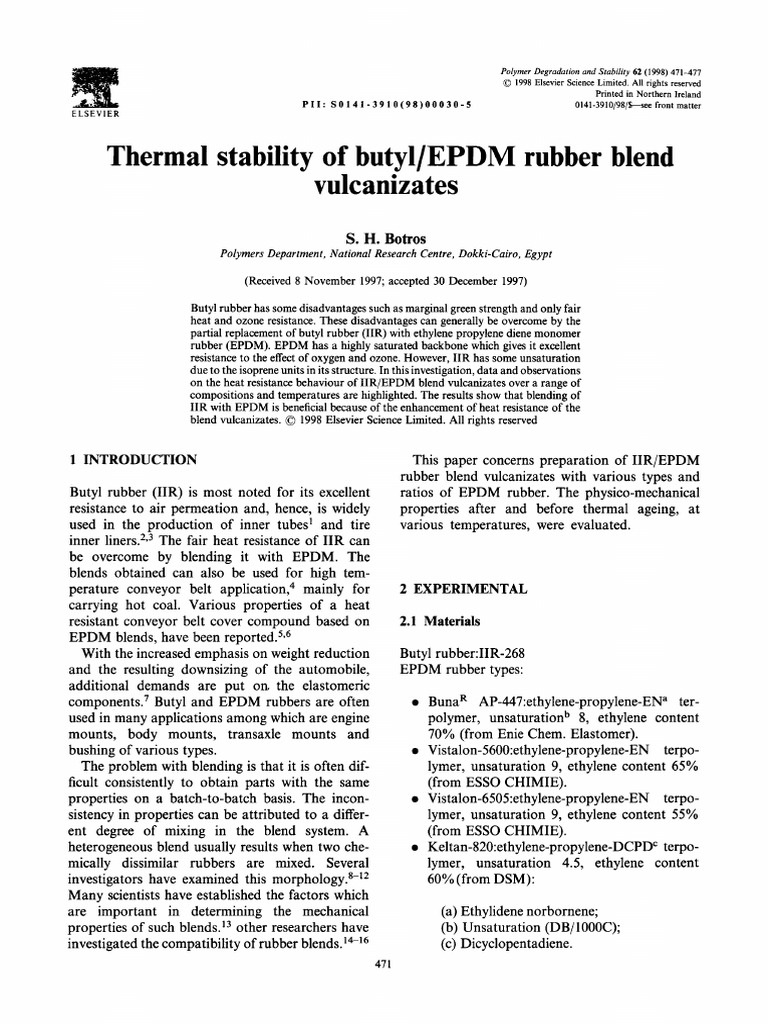 Epdm Iir | PDF | Strength Of Materials | Chemical Substances
