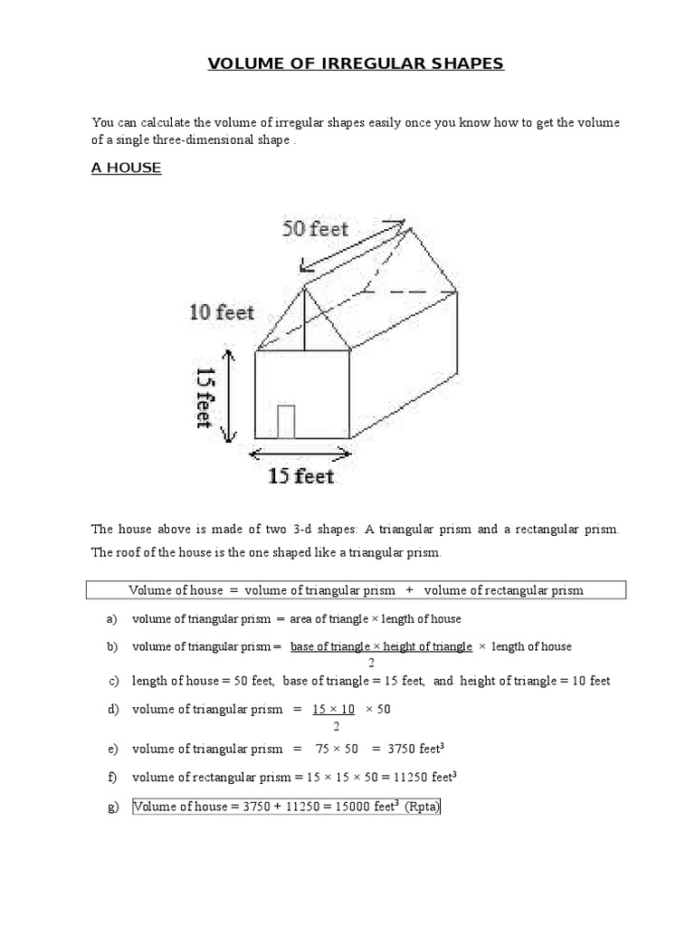 Irregular Rectangular Prism Volume