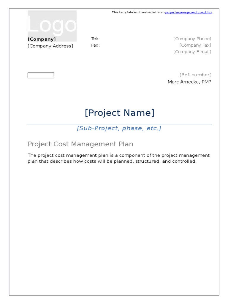 Cost Management Plan Template | PDF | Computing | Accountability