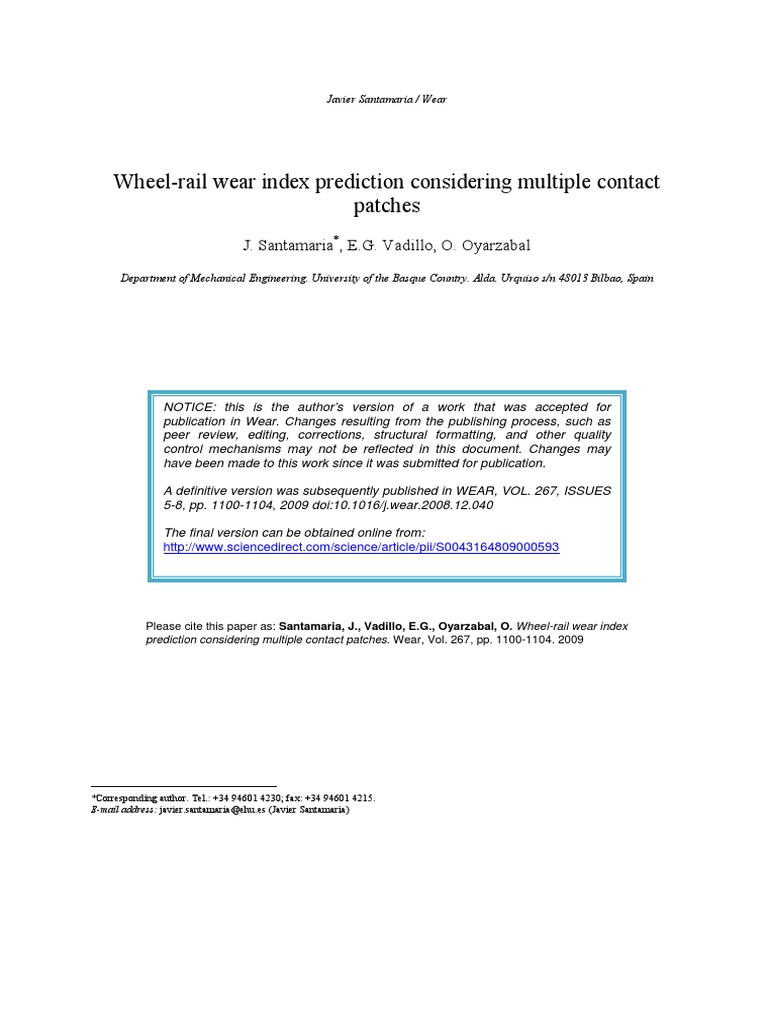 Wheel Rail Wear | PDF | Wear | Deformation (Engineering)