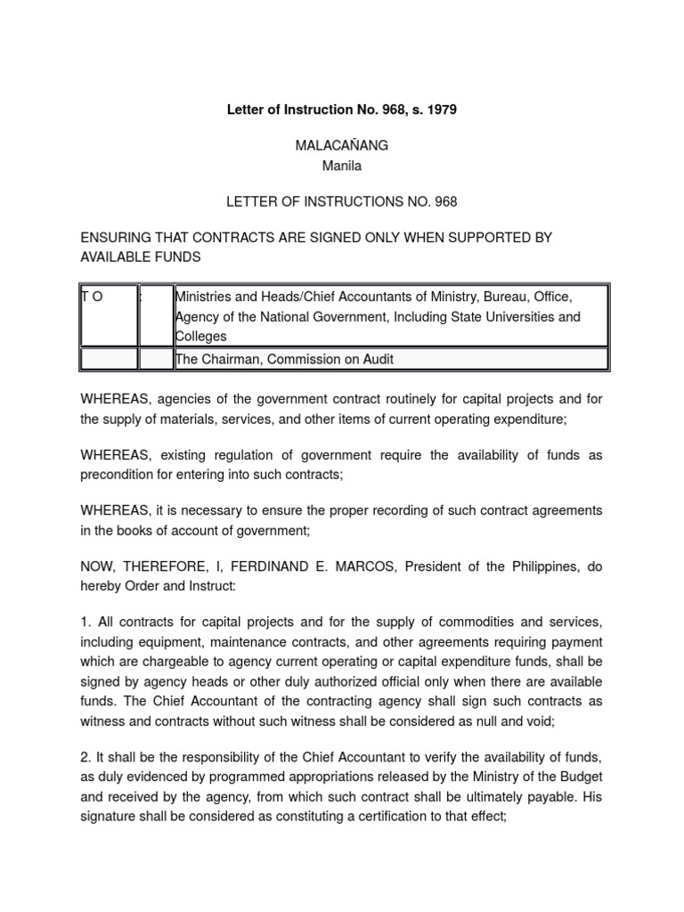 Guidelines for Contract Signing Compliance | PDF | President Of The ...