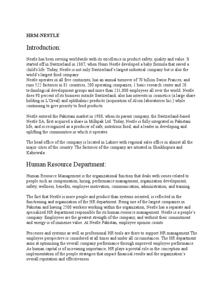 Nestle HR | PDF | Human Resource Management | Recruitment