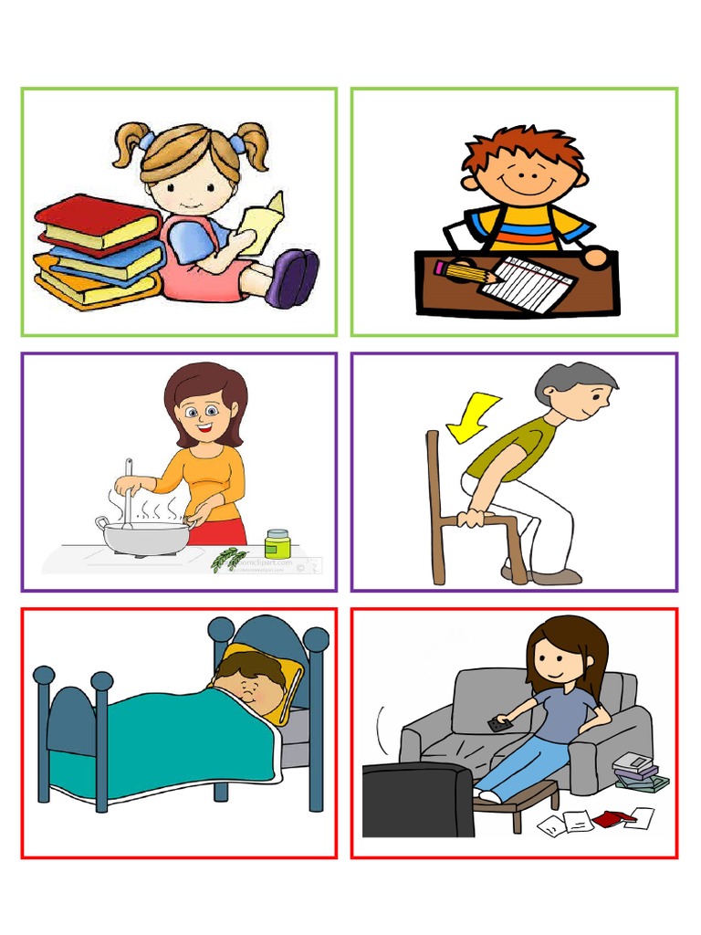Action Words Pictures Printable