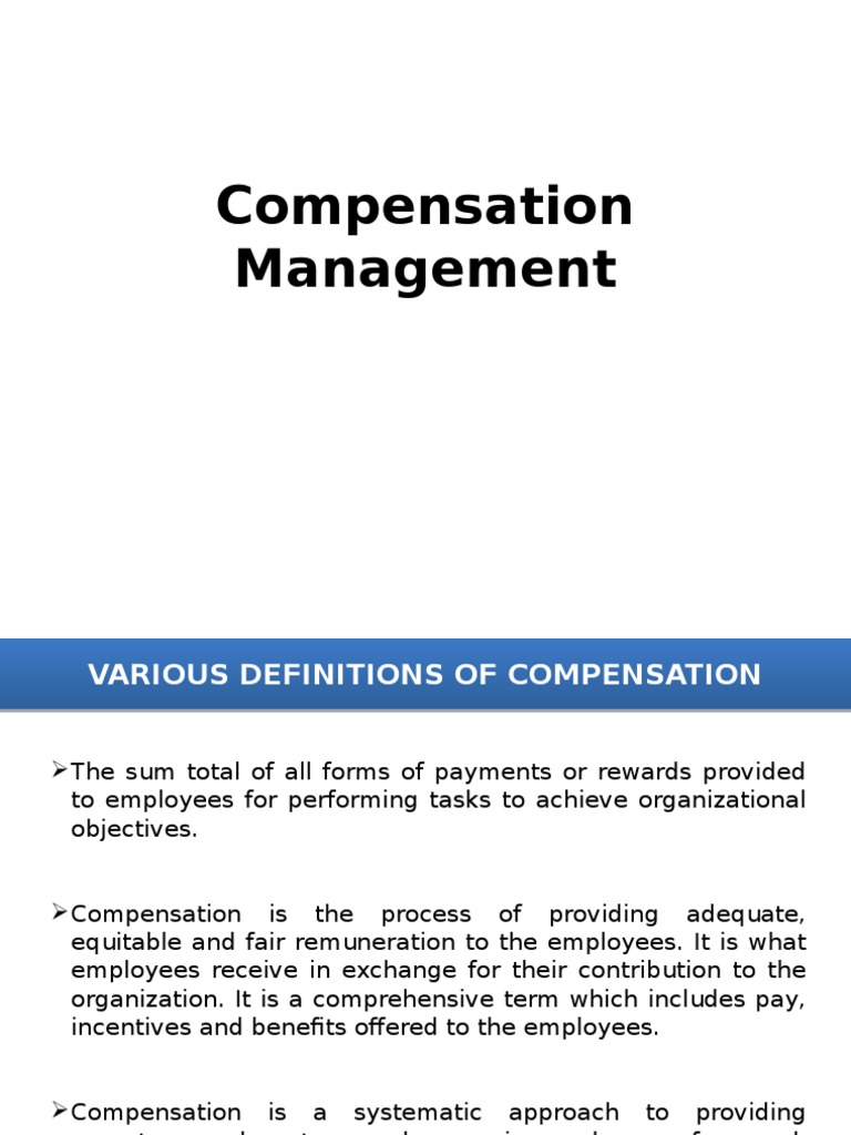 Compensation Management | PDF | Employment | Strategic Management