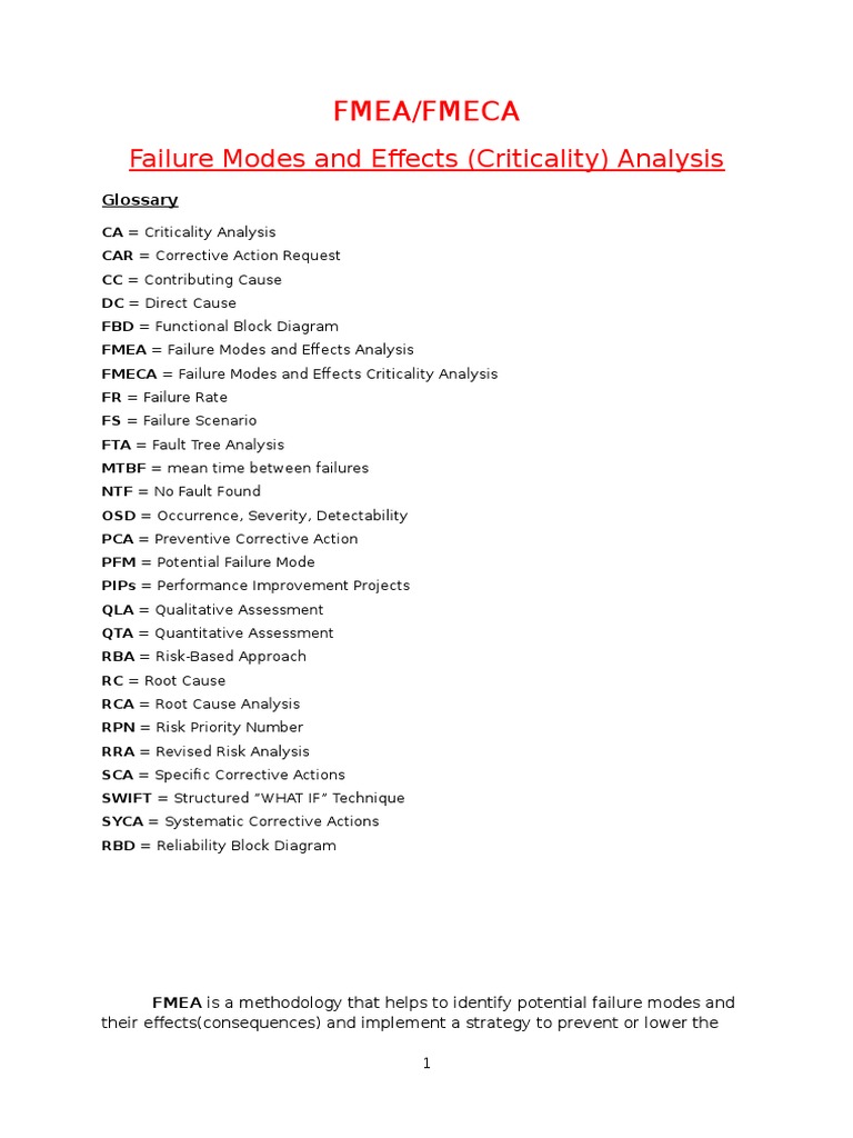 Fmea, RCM | PDF | Quality | Analysis