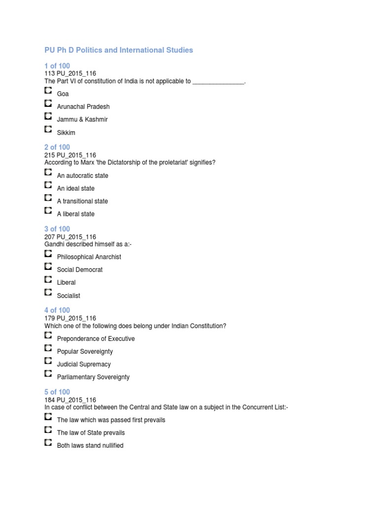 Constitutional and Political Knowledge Assessment: Questions Covering ...